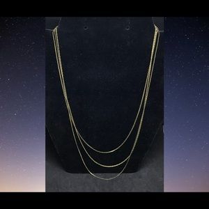 Jewelry | Vintage Triple Tiered Gold Tone Chains Necklace | Poshmark